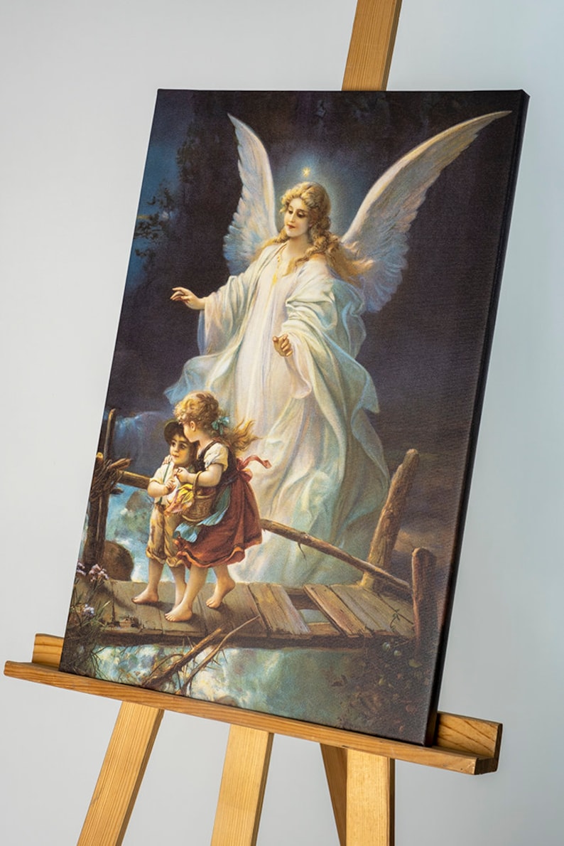 Guardian Angel With Children on the Bridge - Picture on Canvas - a ...