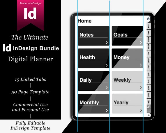 Indesign Digital Planner Template Digital Planner Indesign | Etsy