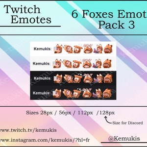 FOX EMOTES (6) | Streaming | Twitch | Discord | Youtube | Cute Fox ...