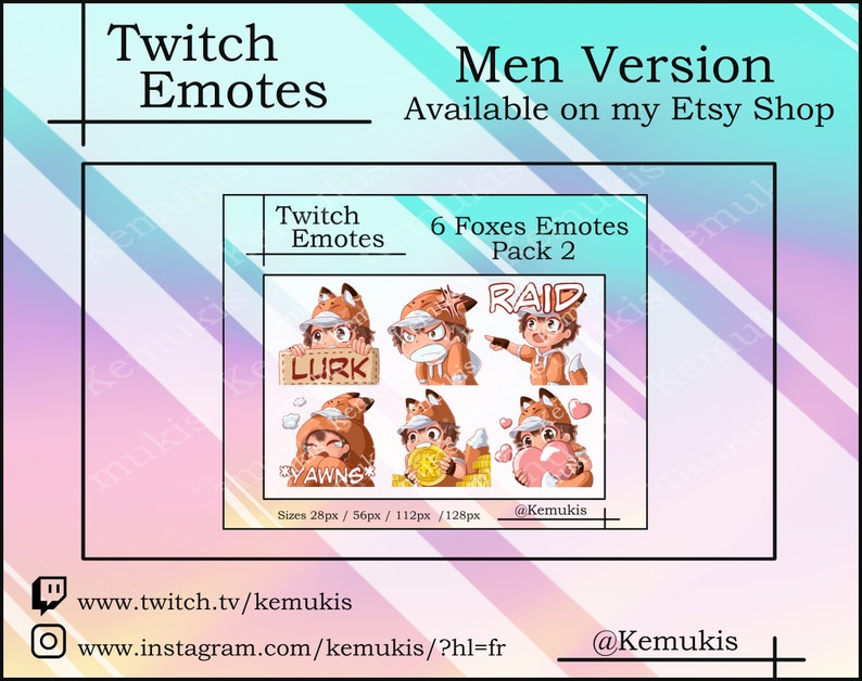 FOX EMOTES (6) | Streaming | Twitch | Discord | Youtube | Cute Fox ...