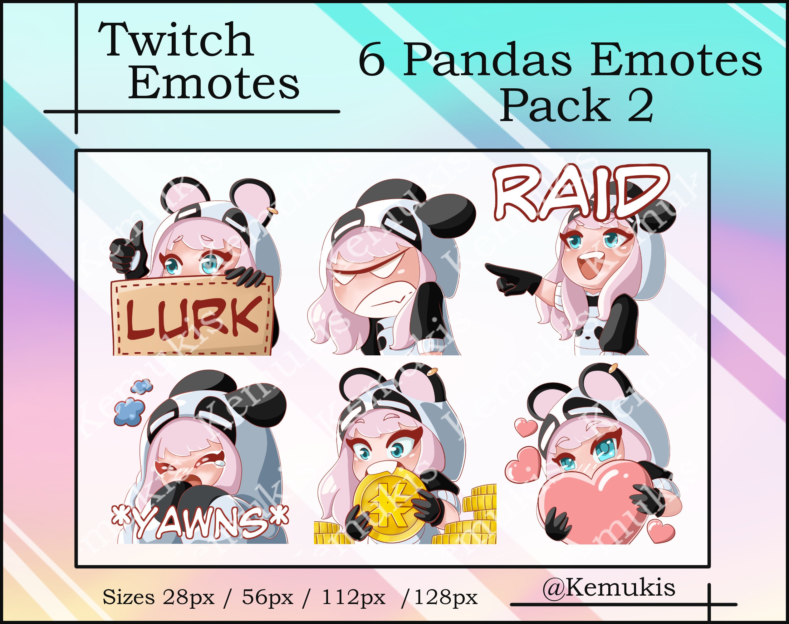 PANDA EMOTES (6) | Streaming | Twitch | Discord | Youtube | Cute Panda ...