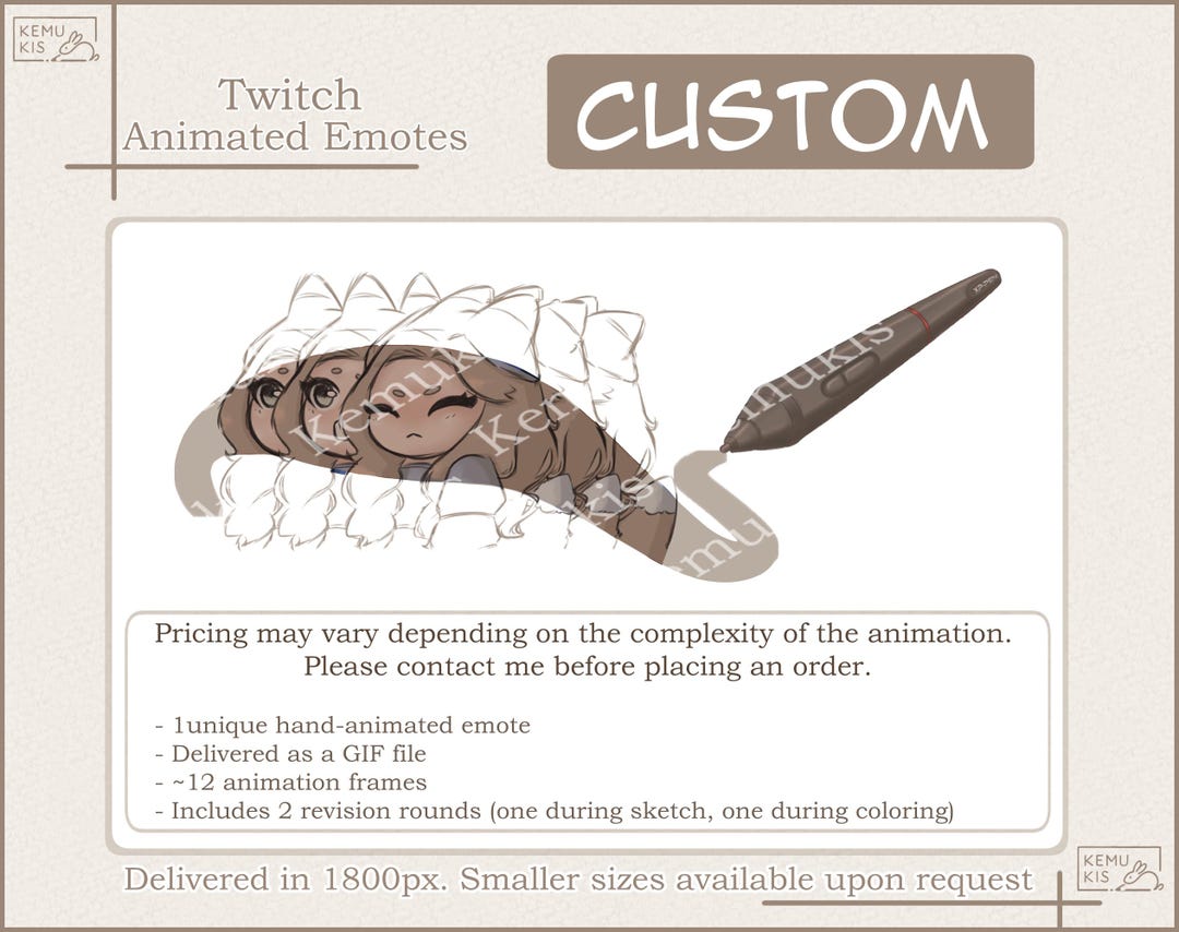 Custom Animated Twitch Emote | Hand Drawn Cozy Emote | Cute Stream ...