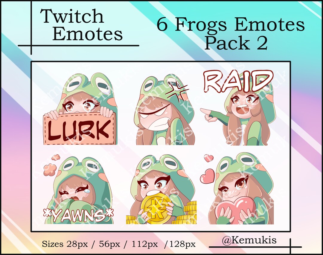 FROG EMOTES (6) | Streaming | Twitch | Discord | Youtube | Cute Frog ...