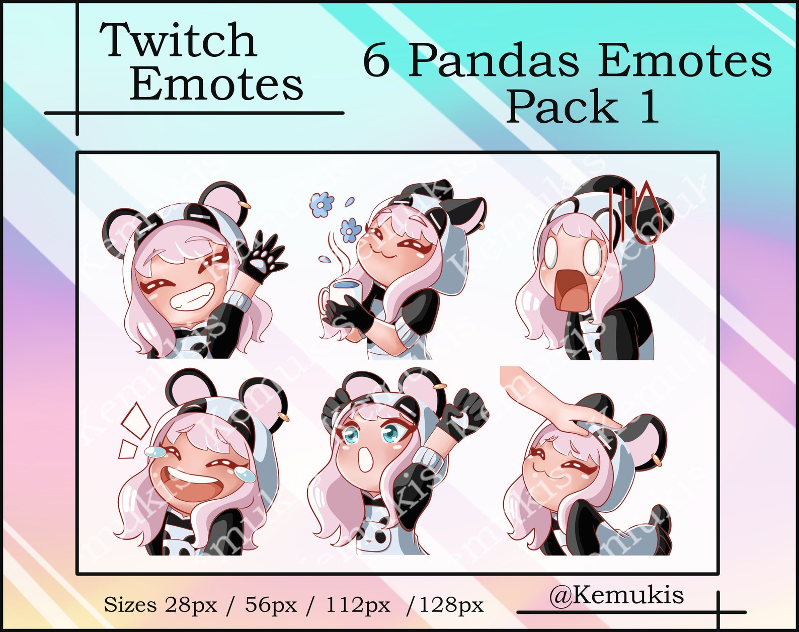PANDA EMOTES (6) | Streaming | Twitch | Discord | Youtube | Cute Panda ...