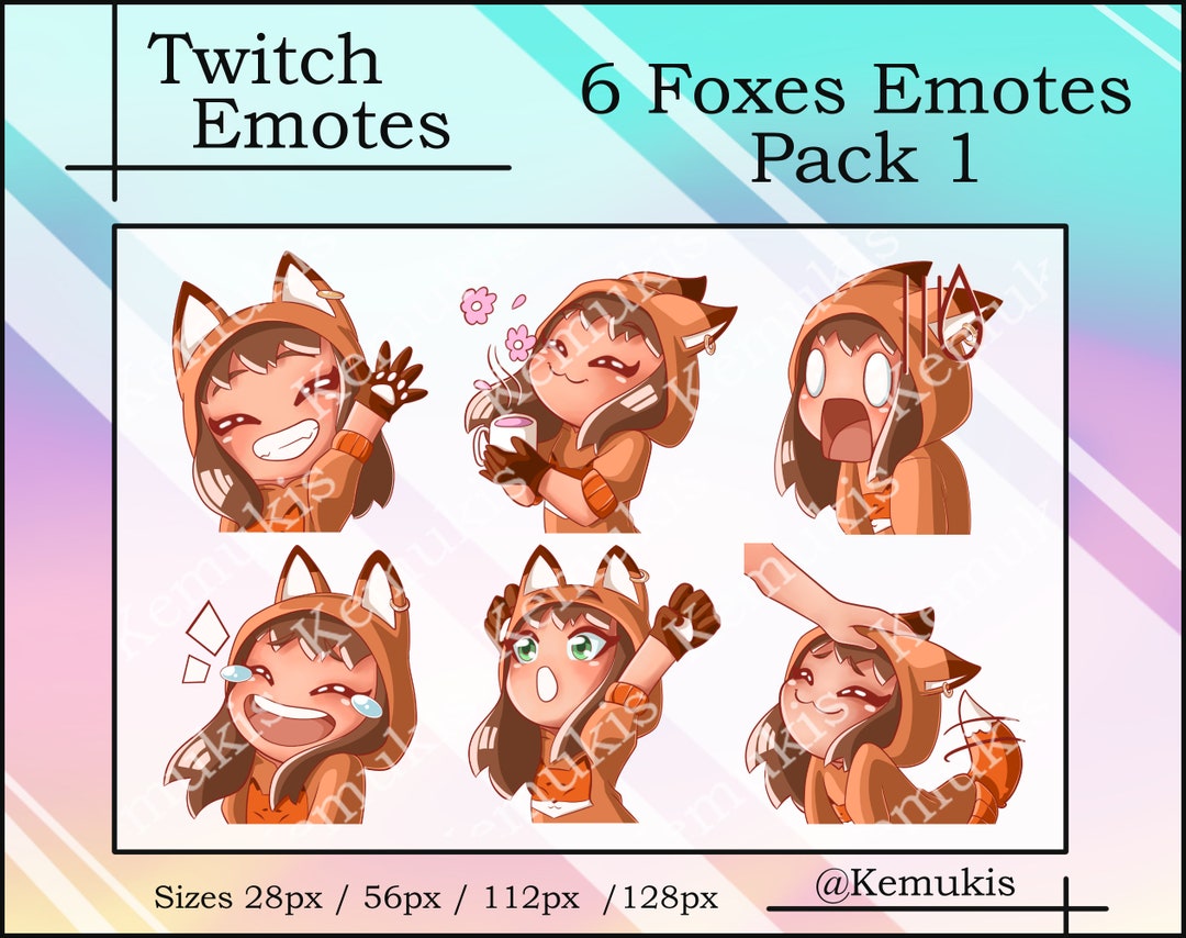 FOX EMOTES (6) | Streaming | Twitch | Discord | Youtube | Cute Fox ...
