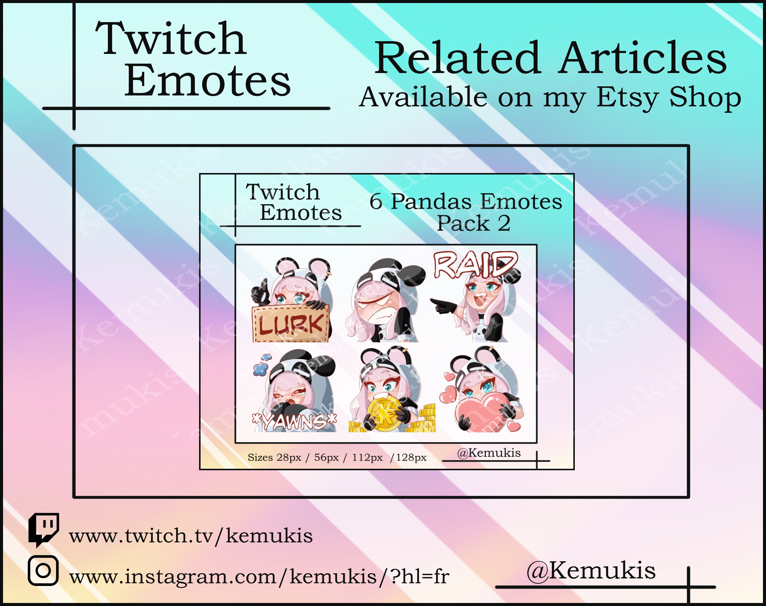 PANDA EMOTES (6) | Streaming | Twitch | Discord | Youtube | Cute Panda ...
