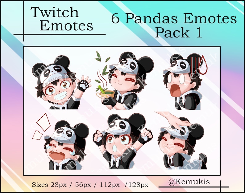 PANDA EMOTES (6) | Streaming | Twitch | Discord | Youtube | Cute Panda ...