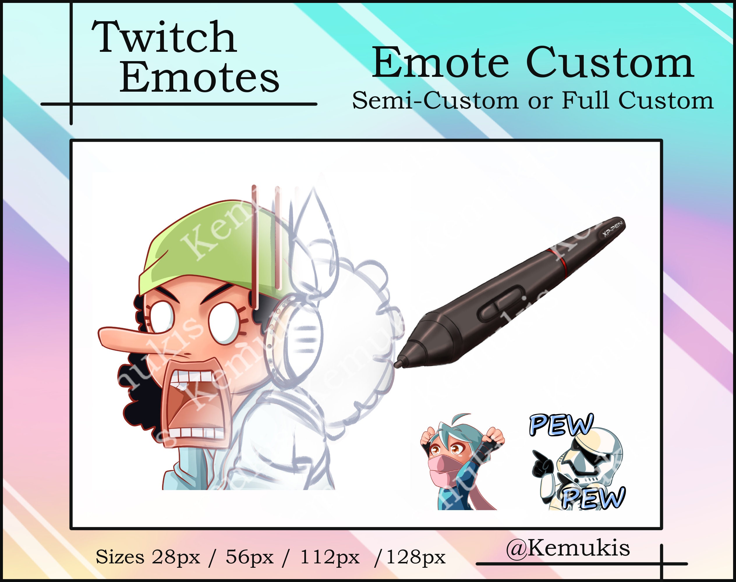 CUSTOM EMOTES Streaming Twitch Discord Youtube - Etsy