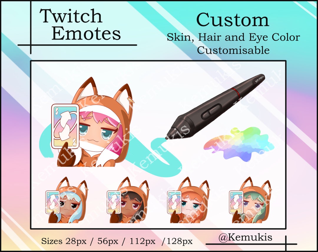 STATIC EMOTES CUSTOM (changeable Hair, Eye and Skin Color) - Etsy