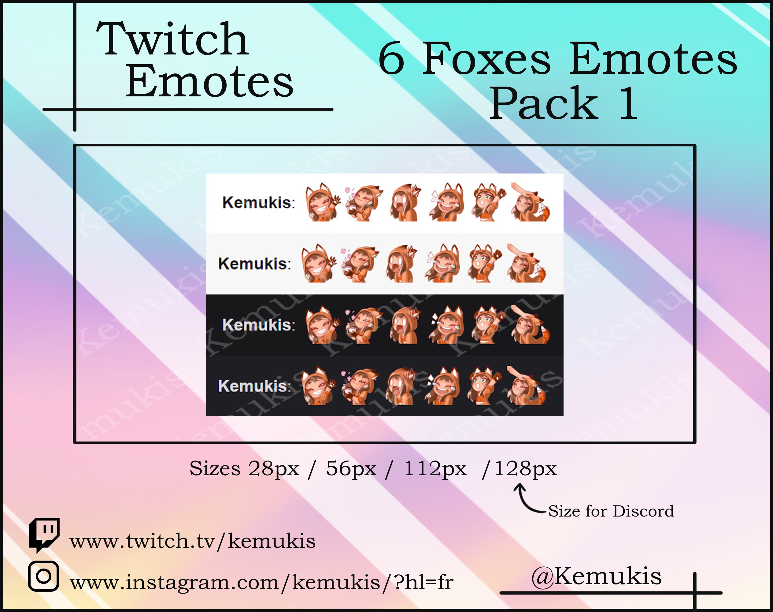 FOX EMOTES (6) | Streaming | Twitch | Discord | Youtube | Cute Fox ...