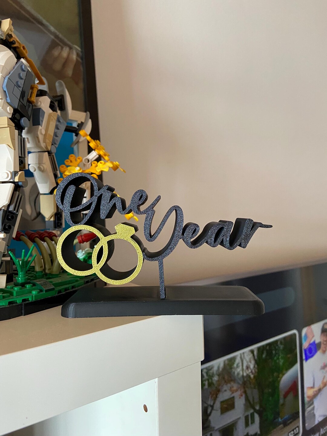 One Year Together 3D Printed Anniversary Sign: Romantic Keepsake - Etsy