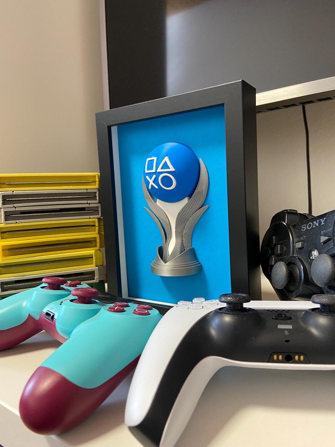 Playstation Platinum Trophy in Frame | PS5 Wall Display | Personalized ...