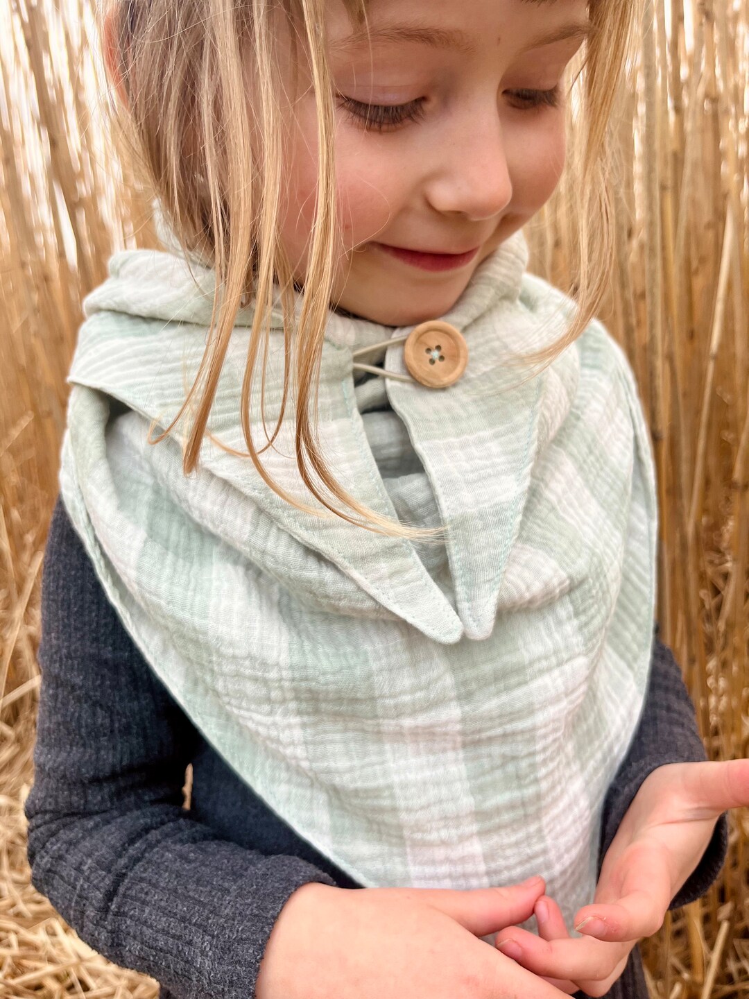 Vichy Mint Green Double Gauze Children's Scarf - Etsy