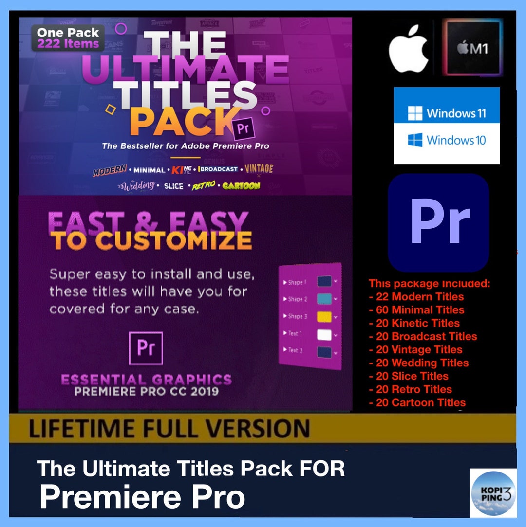 The Ultimate Titles Pack FOR Premiere Pro - Etsy
