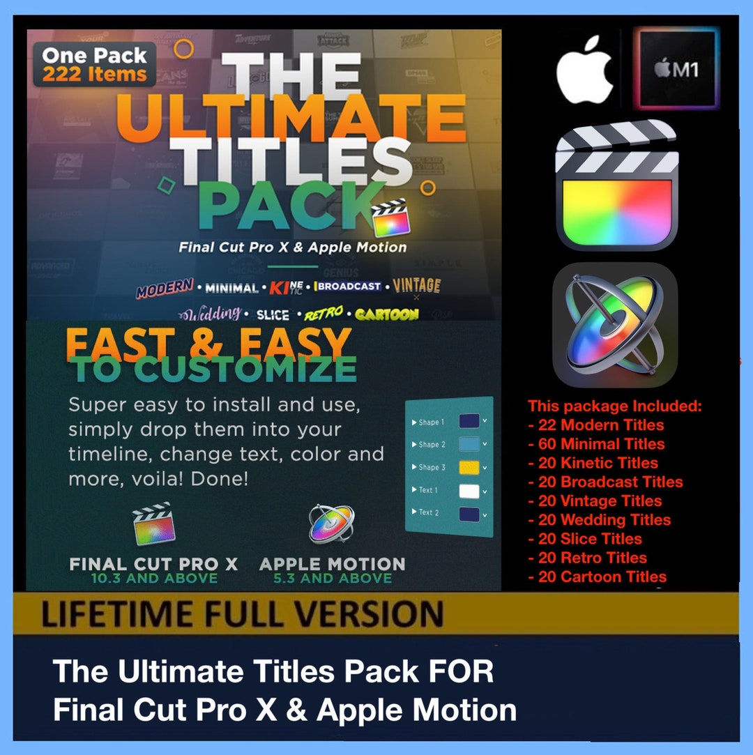 The Ultimate Titles Pack FOR Final Cut Pro X & Apple Motion - Etsy