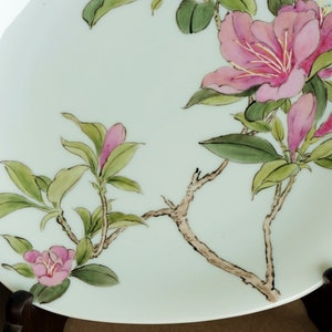 Hand Painted Porcelain Plate, Chinese Art, Rhododendron - Etsy