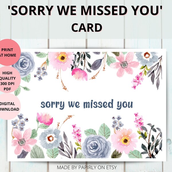 Jw Sorry We Missed You Card - Etsy