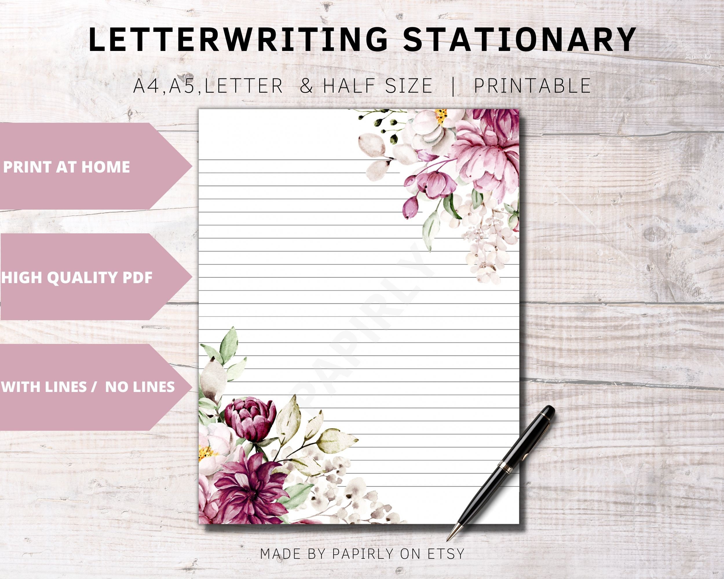 Letter Stationary With Lines