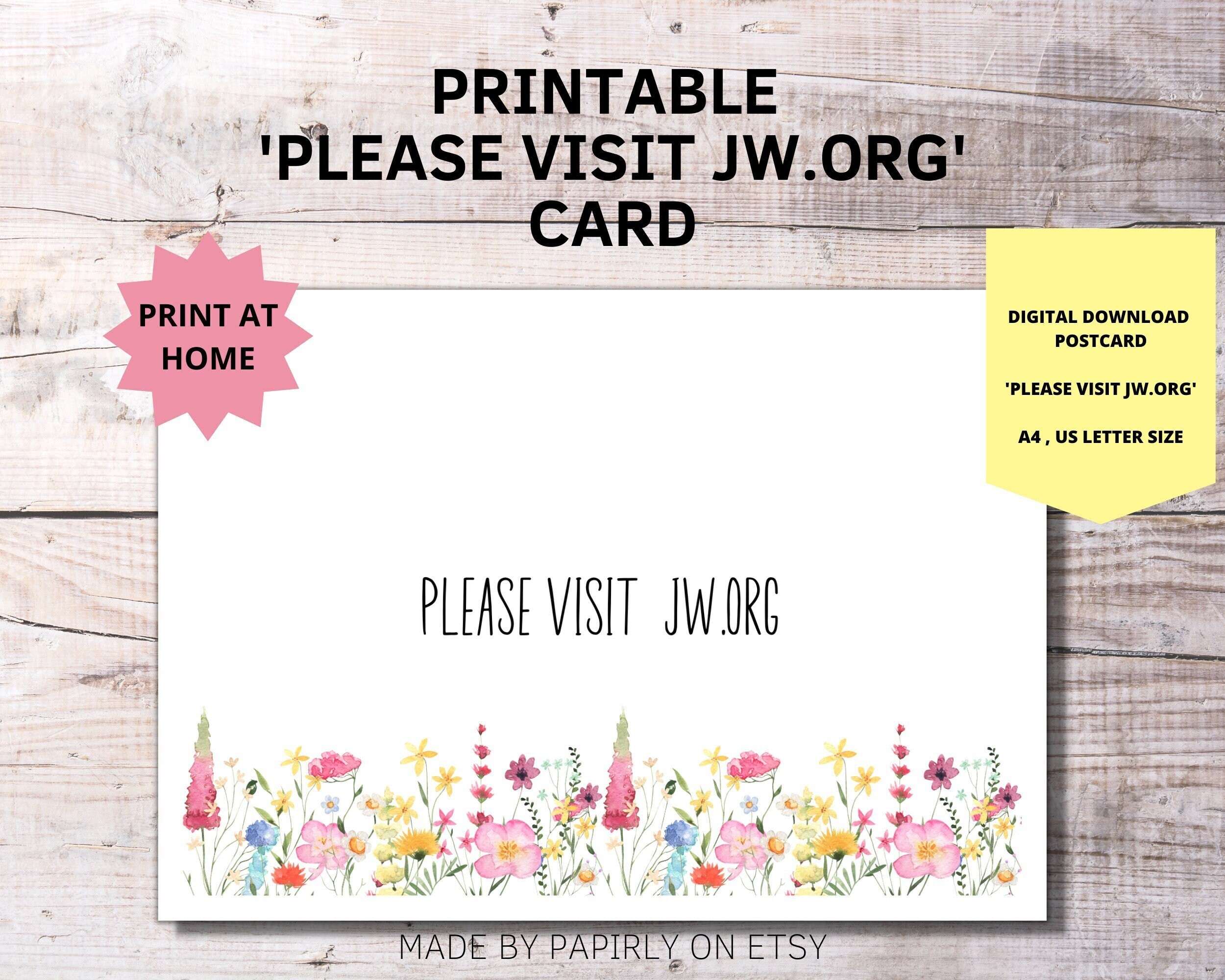 JW Please Visit Jw.org Wildflowers, Letter Writing Cards, Door to Door ...