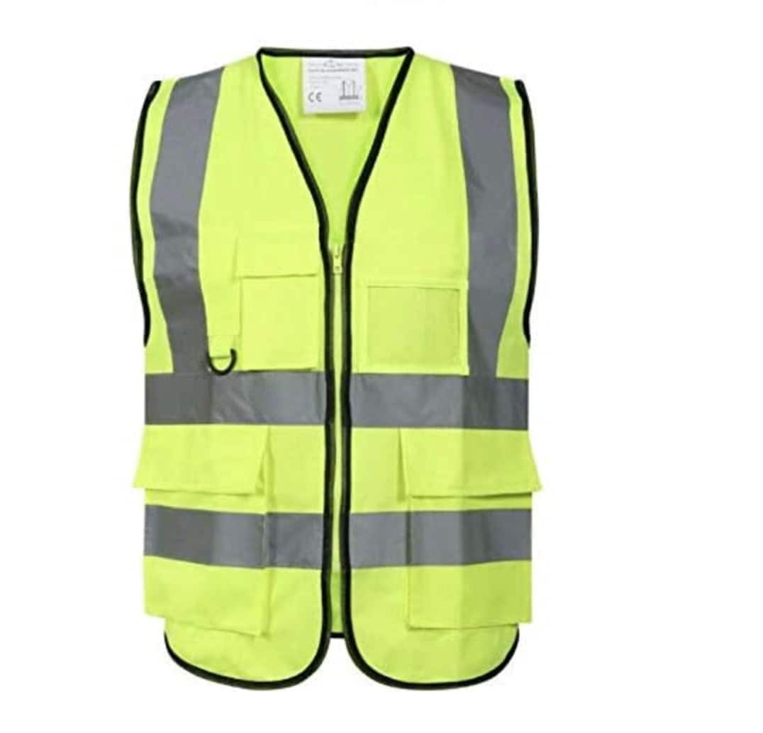 Bright Yellow Orange Work Workers Safety Vest Clothing High - Etsy UK