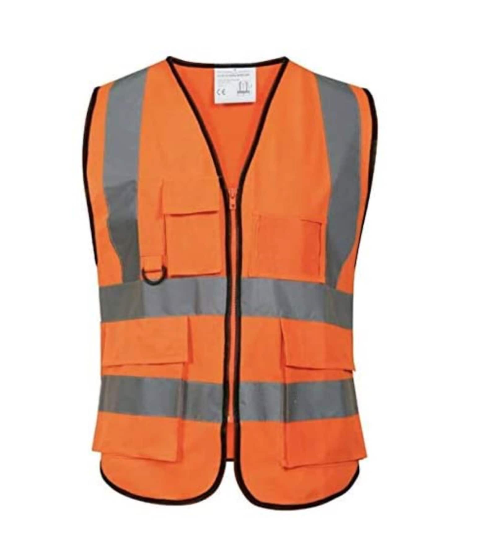 Bright Yellow Orange Work Workers Safety Vest Clothing High - Etsy UK