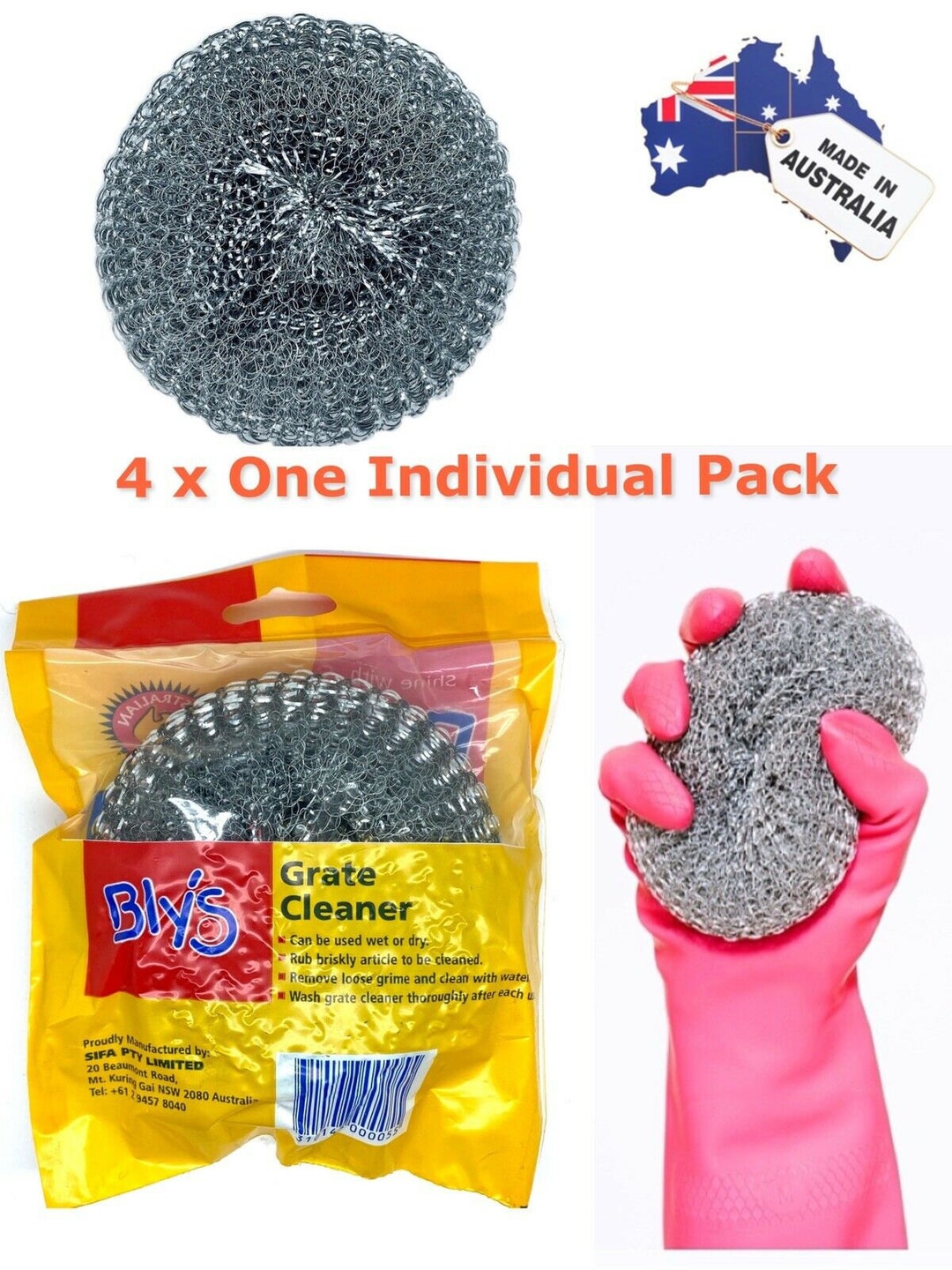 Large Tough Metal Scourers Cleaner Kitchen BBQ Commercial Heavy Duty ...