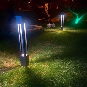 FONELIGHT AKA010 Modern Decorative Aluminium Outdoor Bollard Light for Landscape Garden Pathway ...
