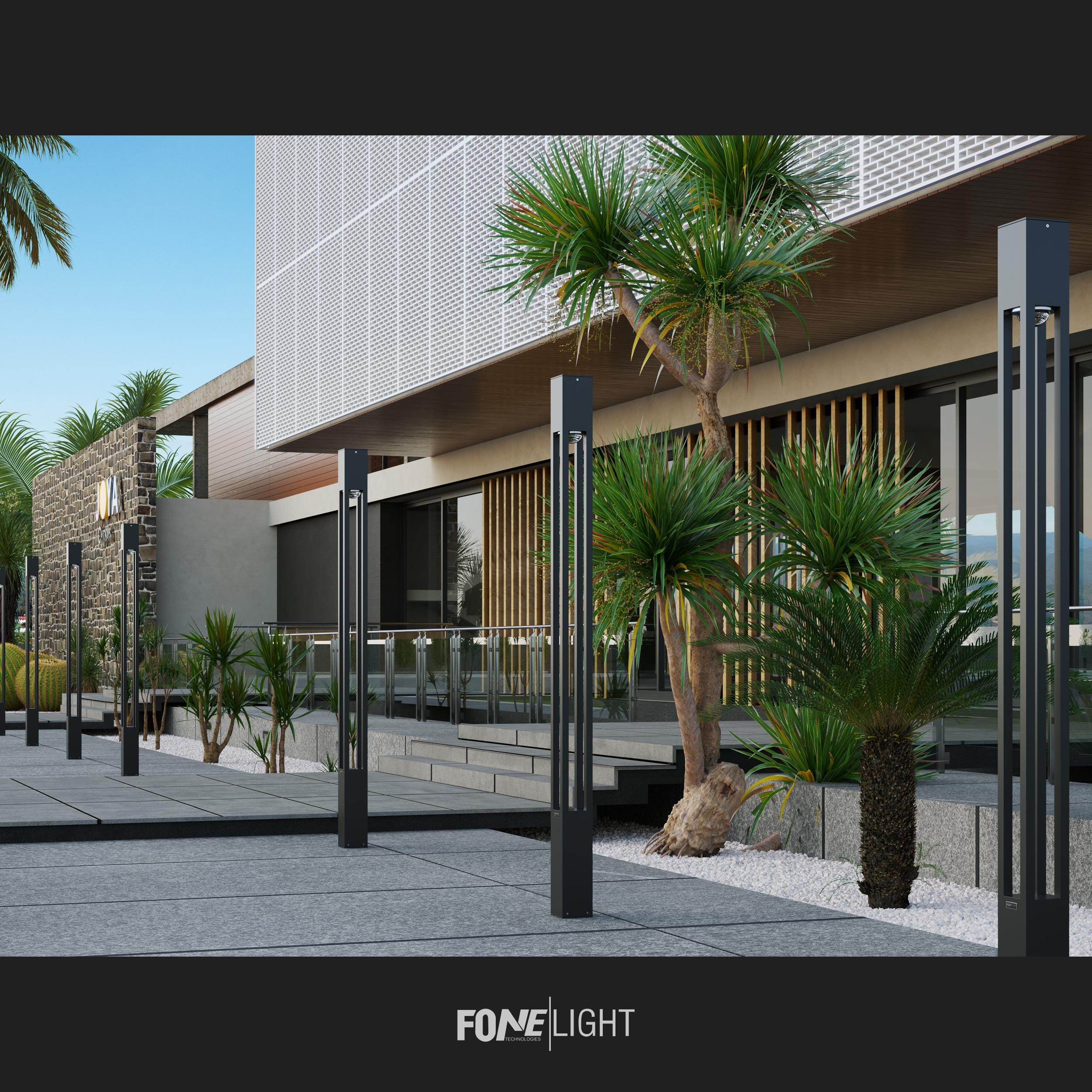 Modern Outdoor Pole Light 792 Meter Stainless Aluminum Garden Lighting ...