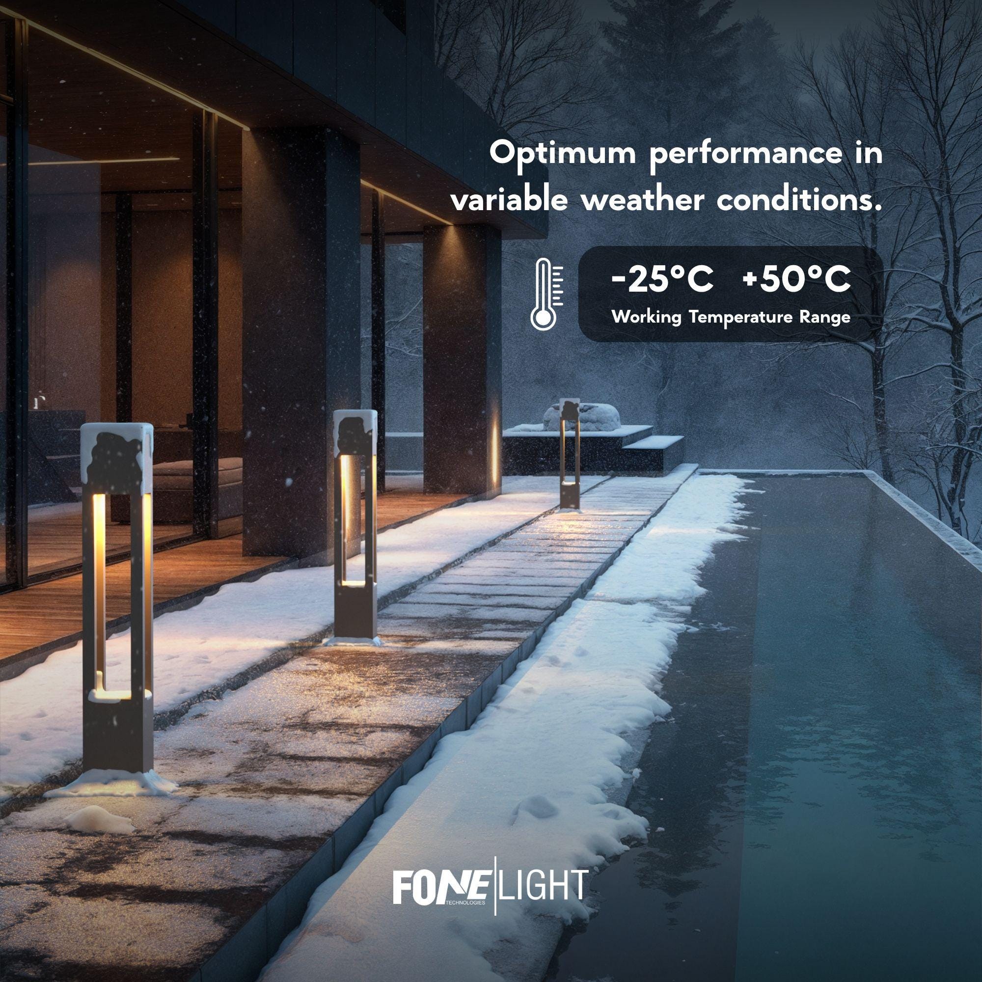 FONELIGHT AKA010 Modern Decorative Aluminium Outdoor Bollard Light for Landscape Garden Pathway ...