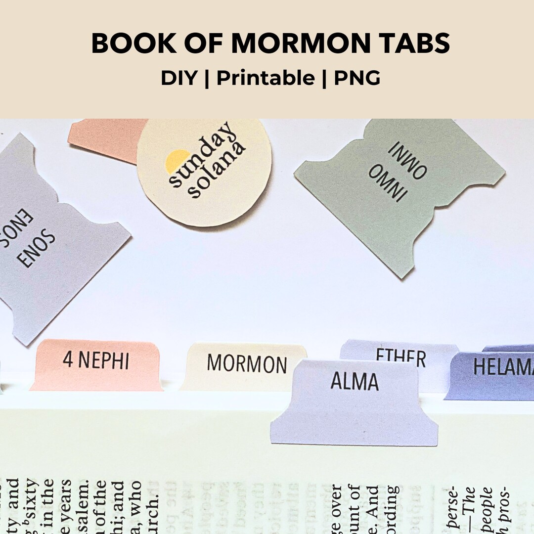 Book of Mormon Tab Printable Instant Download PNG File Scripture Tab ...