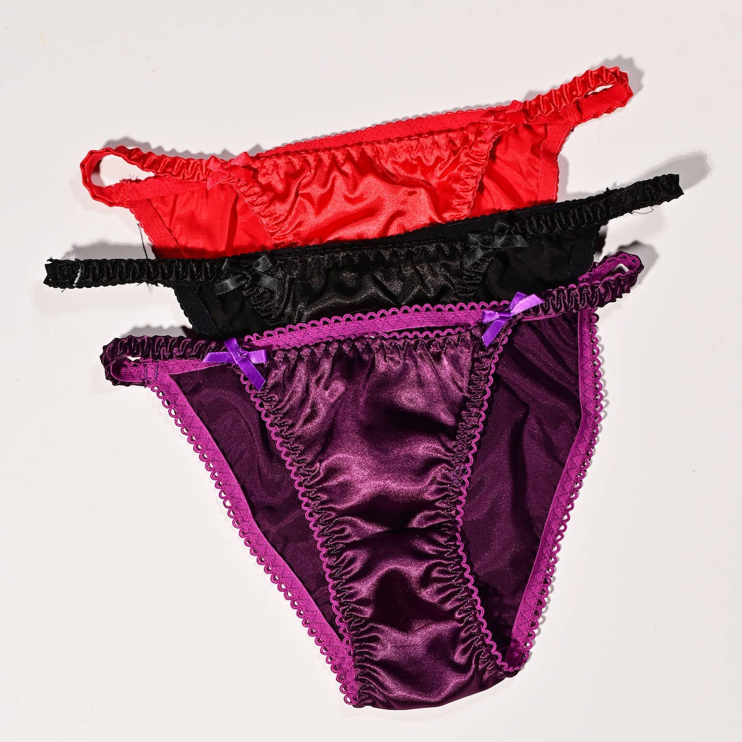 Set Of 3 Smooth Sexy Satin Panties Etsy