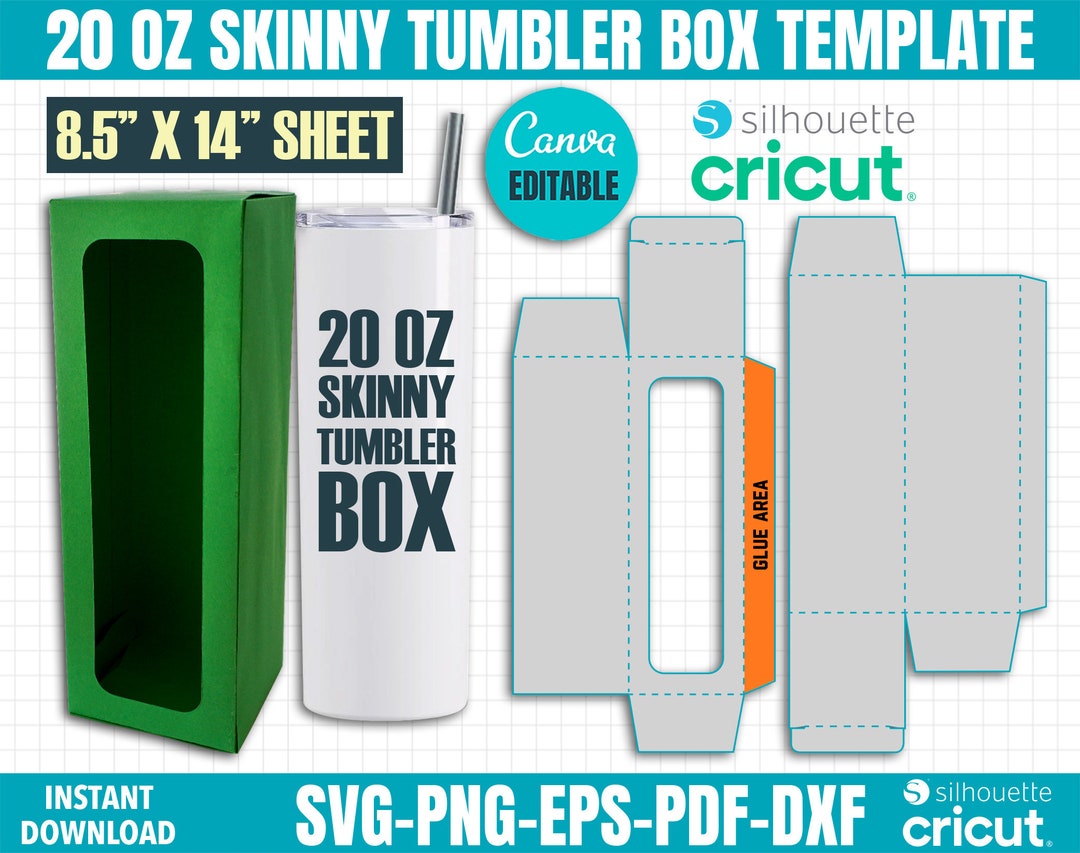 20 Oz Skinny Tumbler Box Template Tumbler Box Template 20 Oz - Etsy UK