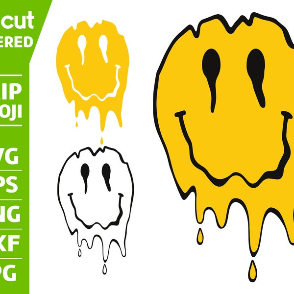 Drip Smiley Cricut - Etsy