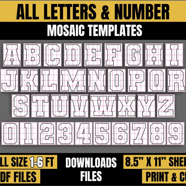 Mosaic Numbers - Etsy