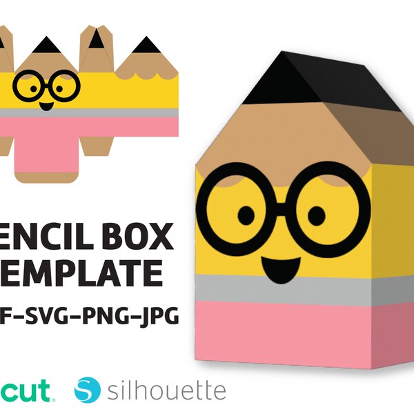 3d Pencil Box Template - Etsy