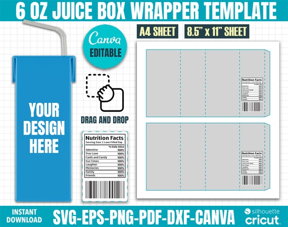 Juice Box Cover Template
