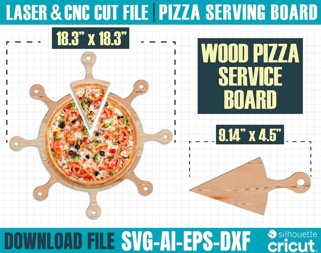 Tabla de servir pizza SVG corte láser de tabla de pizza - Etsy México