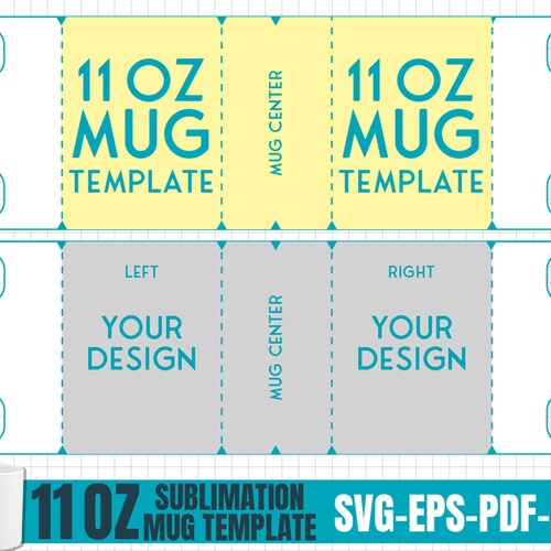 Mug 11oz Template 11 Oz Mug Template for Sublimation Full - Etsy