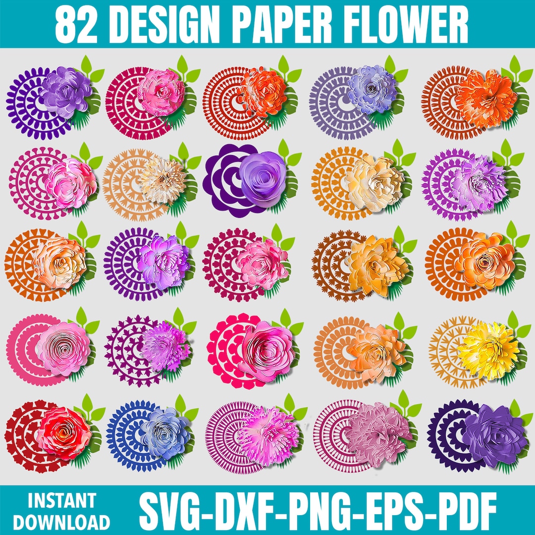 Fleur roulée svg, fleur en papier svg, fleur 3D svg, fleur en papier ...