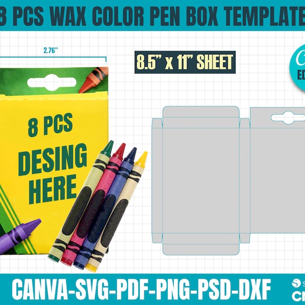 Crayon Box Svg - Etsy