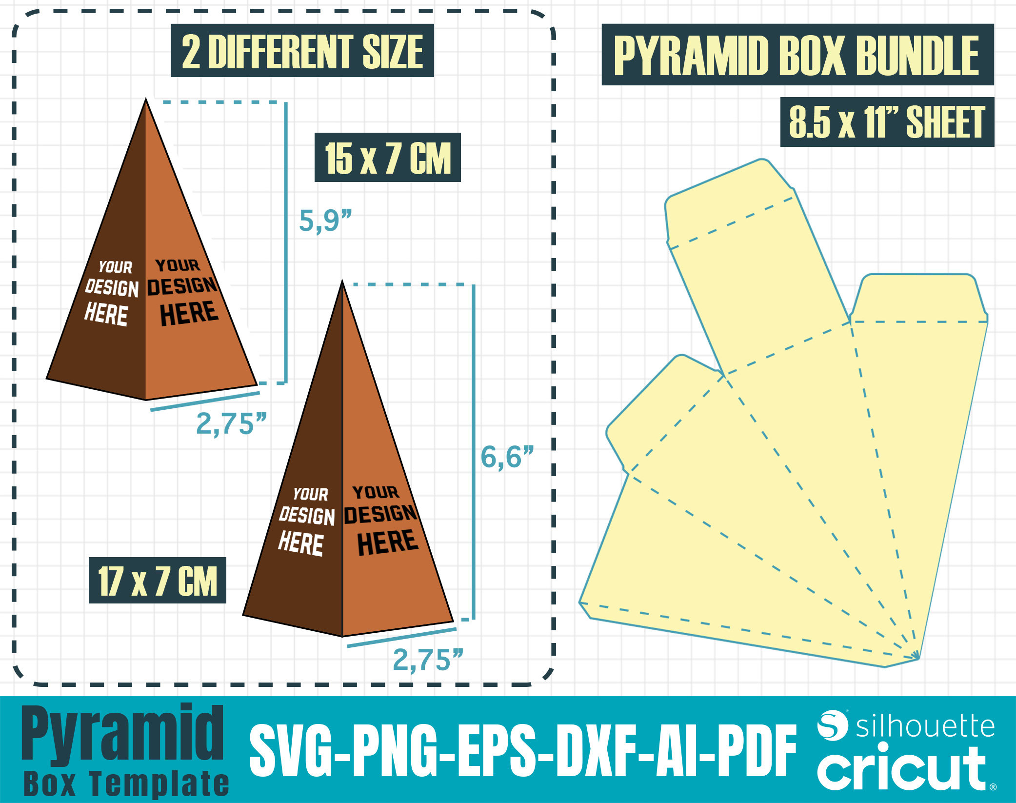 Pyramid Box Svg Bundle Gift Box Template Pyramid Favor Box - Etsy UK