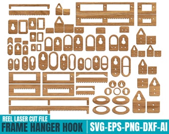 Photo Frame Hanger SVG, Dxf, Cdr Laser Cut Files for a Laser Cut Wall ...