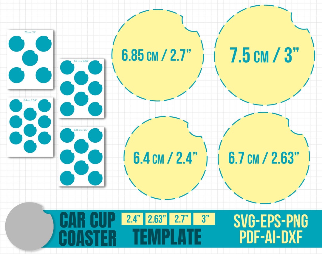 Car Cup Coaster Svg Template, Car Coaster Svg, Car Coaster Template ...