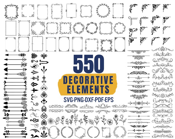 Frames and Labels Clip Art / Borders Clip Art Instant Instant Download ...