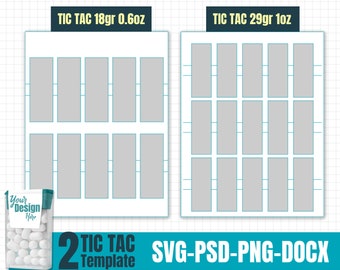 Tic Tac Labels - Etsy