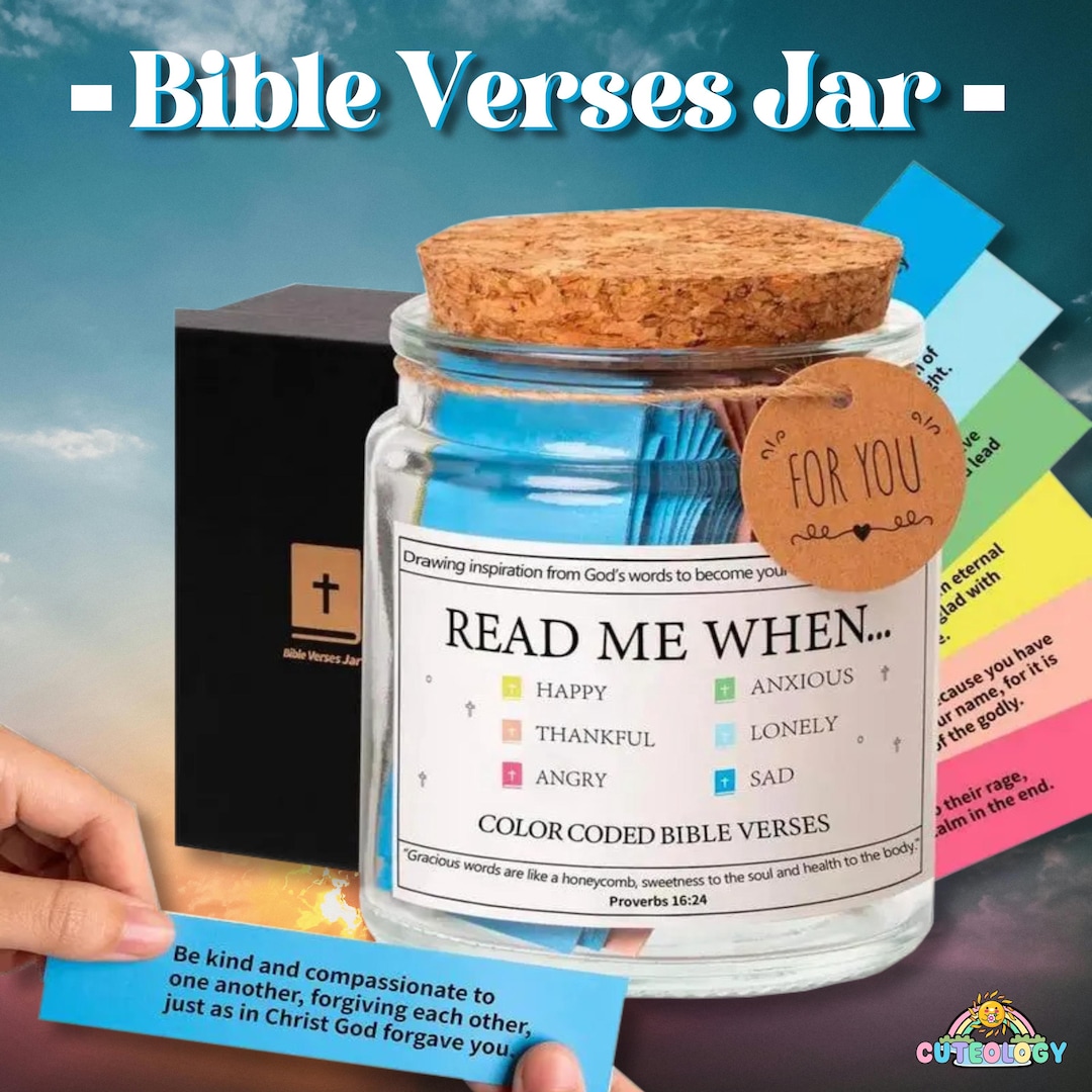 Bible Verse Jar Positive Scripture Verses Emotion Notes Read Me When ...