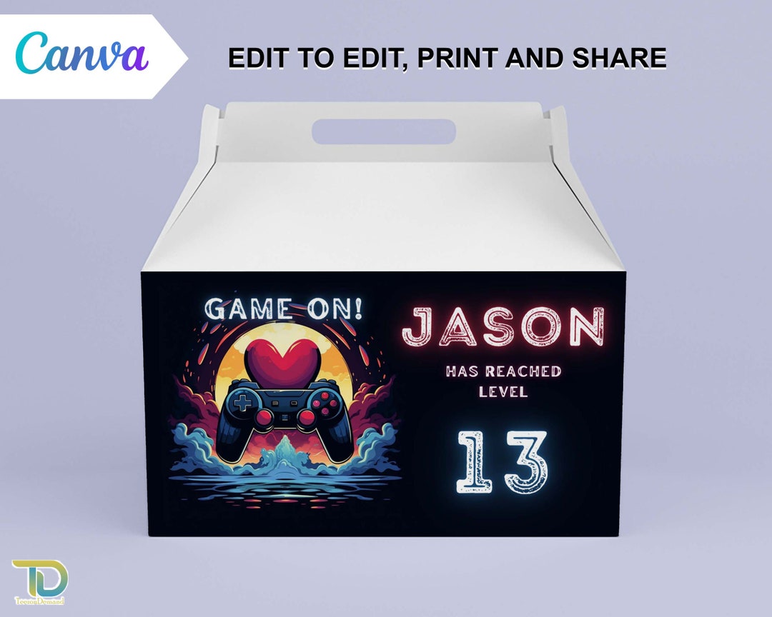 Editable Gaming Birthday Invitation, Gamer Invitation, 6.2x3.5 Editable ...