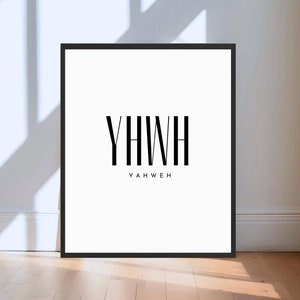 Yahweh Christian Wall Art Print | YHWH Wall Art | Black and White ...
