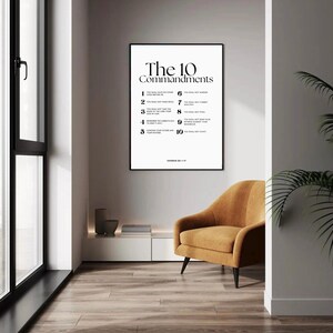 The 10 Commandments Christian Poster | Exodus 20:1-17 | Bible Verse ...
