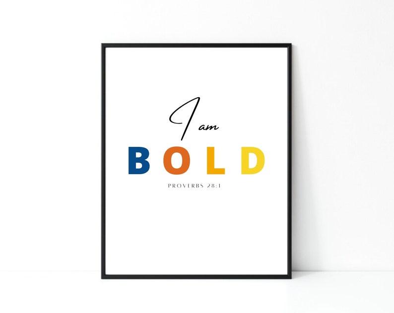 I Am Bold Wall Art | Christian Wall Art | Modern Home Decor | Wall Art ...